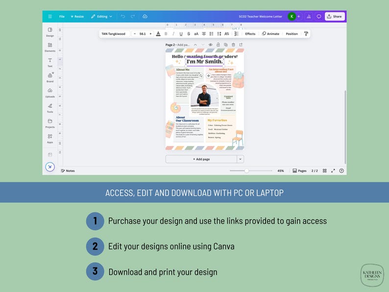 EDITABLE Welcome Letter for Teachers, Back to School Template, Meet the ...