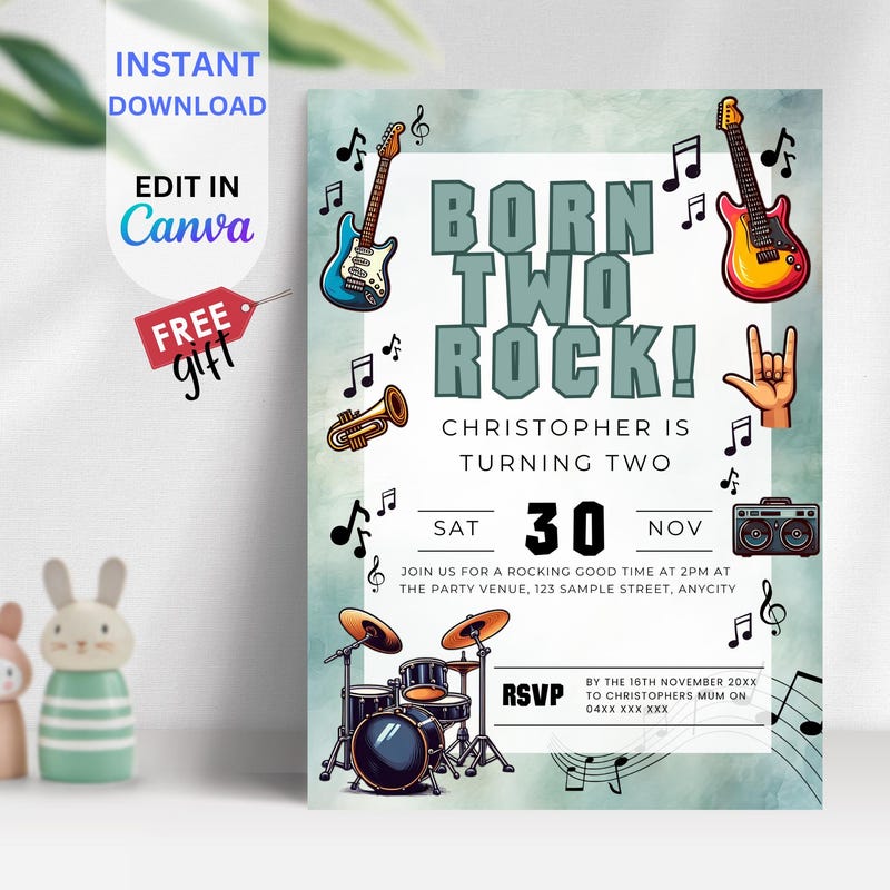 Rock Star Invitation - Etsy