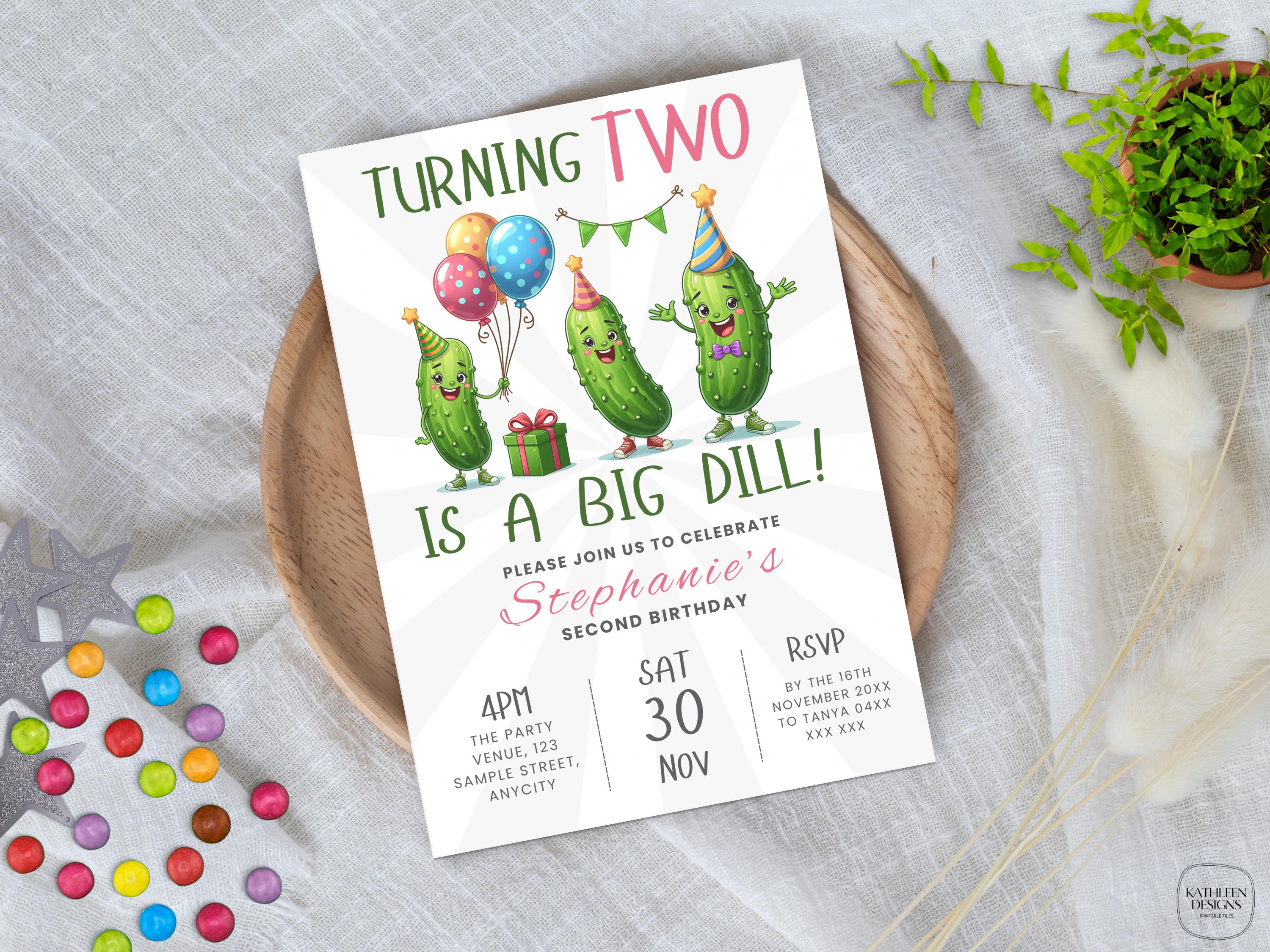 EDITABLE Dill Pickle Party, It's a Big Dill Birthday Invite, Birthday ...