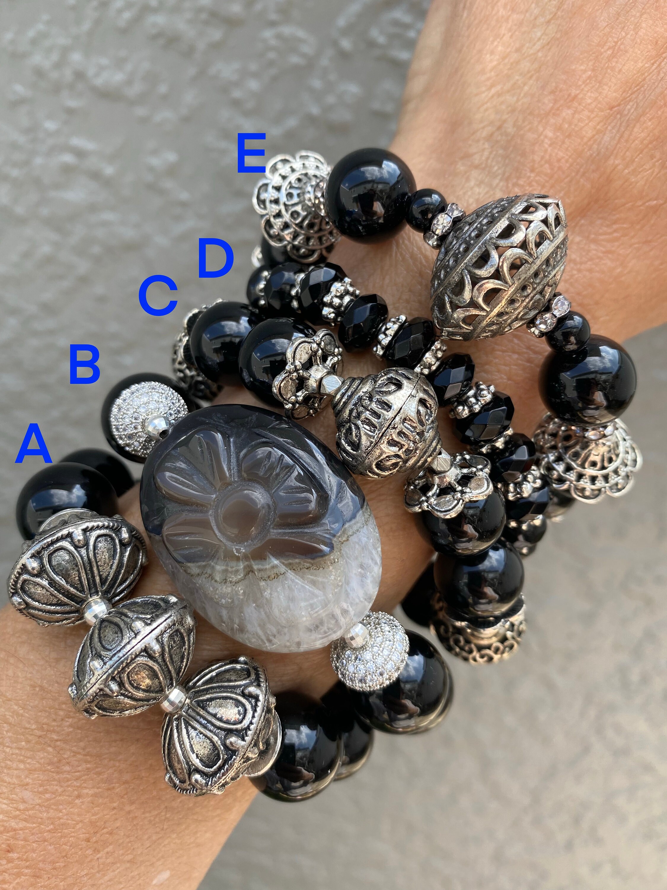 Roca Collection Flower Power Stack, Stackable Bracelets - Etsy