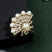 Handmade Diamond Pearl Fan Brooch 18k Gold-plated Natural Freshwater ...