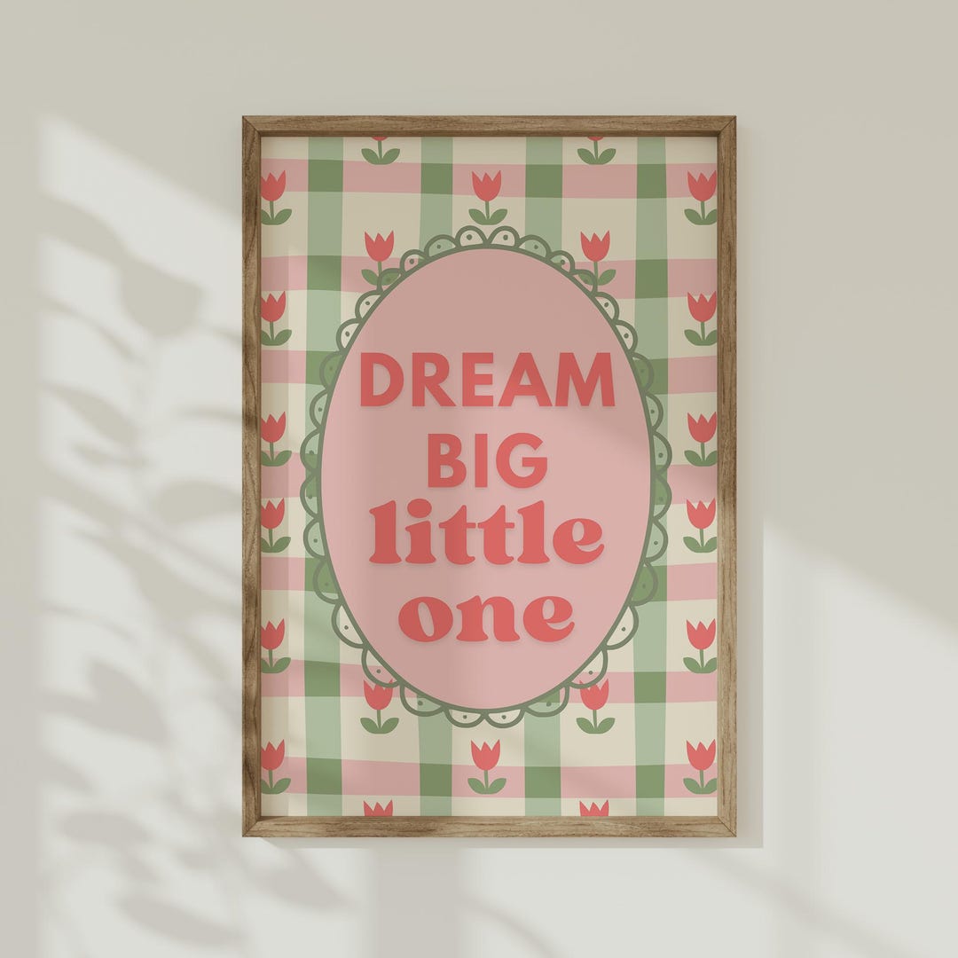 Dream Big Little One Sign Printable Nursery Wall Art, Girl Nursery ...