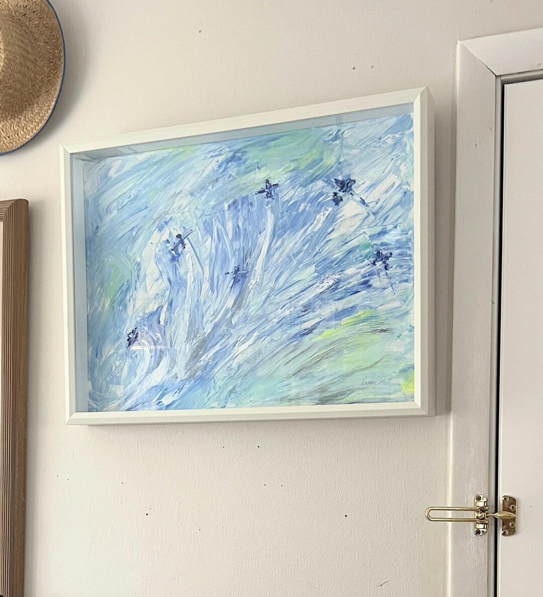 Framed “blue Angels Air Show”jet Aircraft, Impressionist Painting on ...