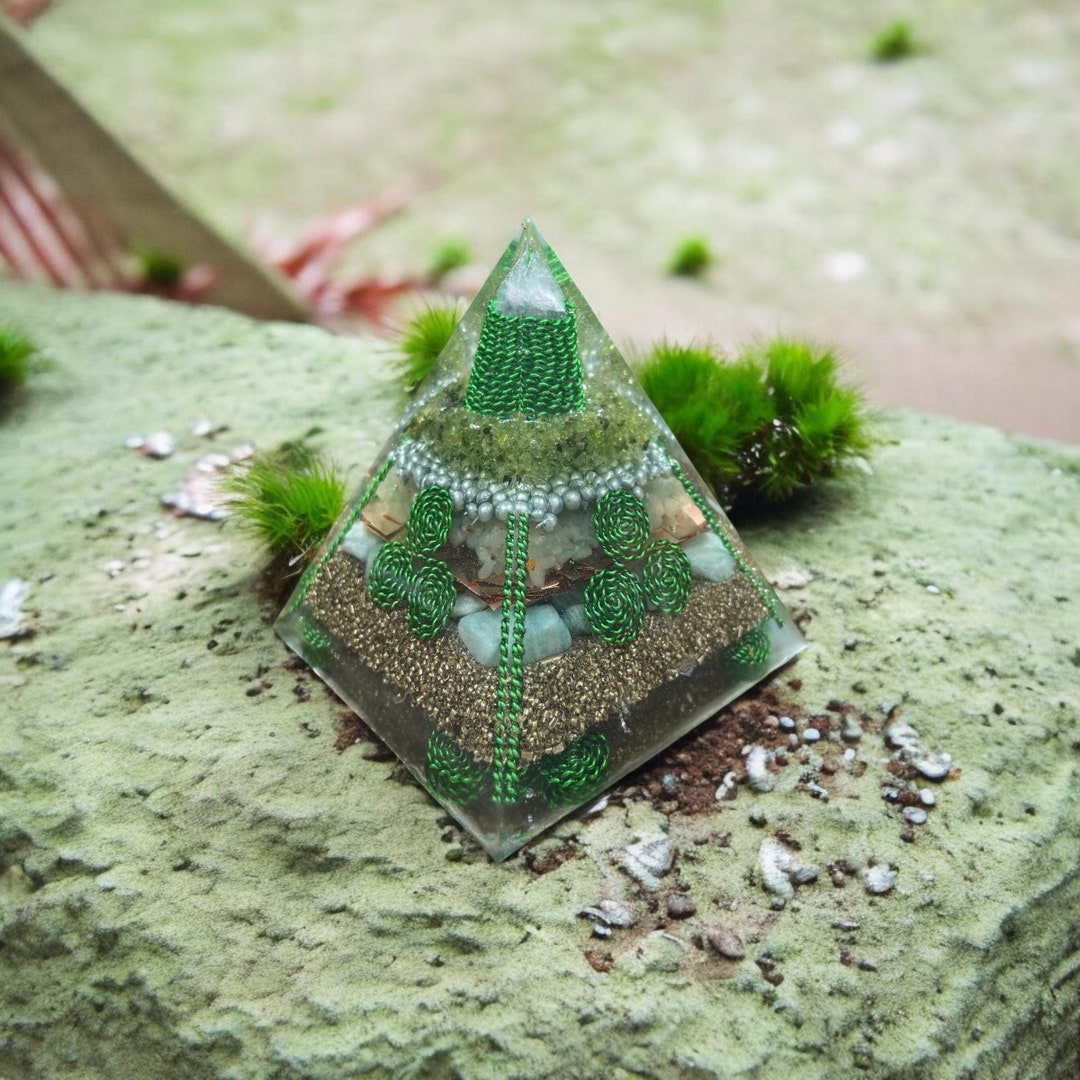 ORGONITE PYRAMID 5 Elements earth, Fire, Wood, Metal, Water Handmade ...