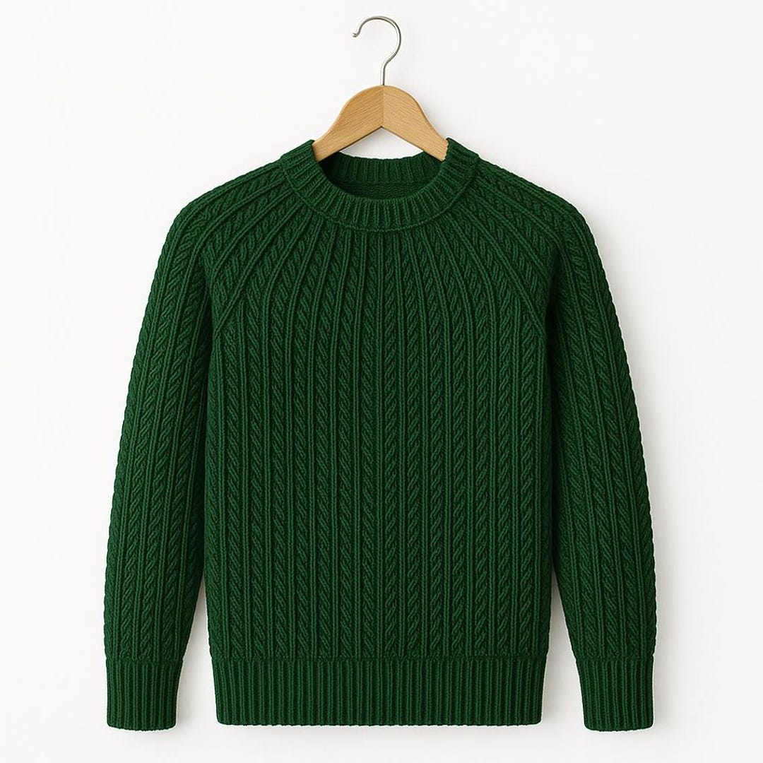 Forest Ropes Men’s Cable Knit Sweater Pattern (top-down, Seamless Yoke ...