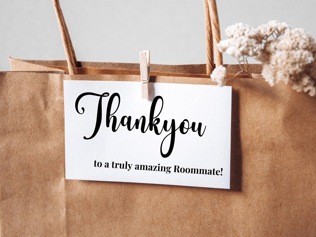 Thankyou Roommate Card, Printable Amazing Roommate Thankyou Gift Tag ...