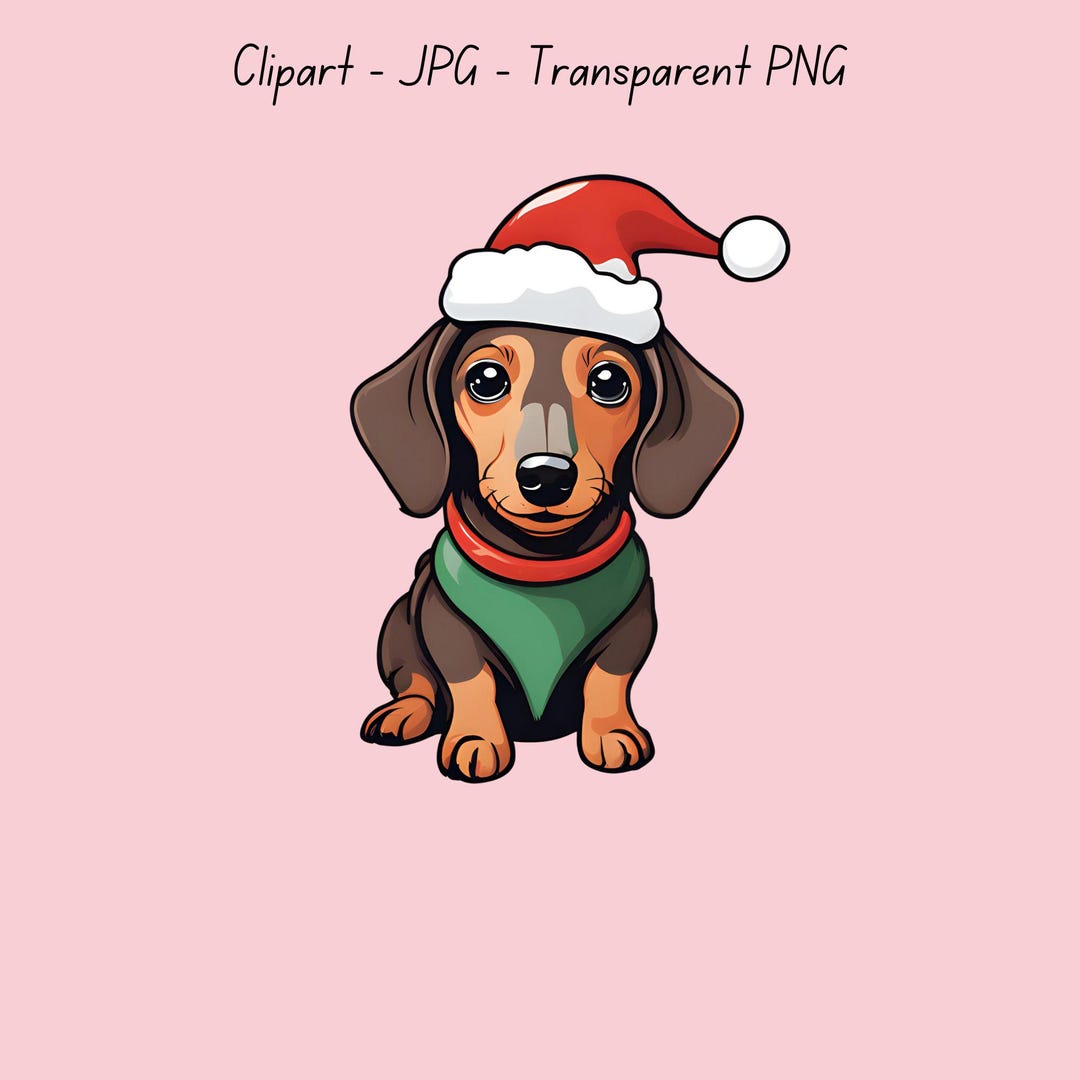 Dachshund Clipart Christmas Dog PNG Christmas Junk Journal DIY Card ...