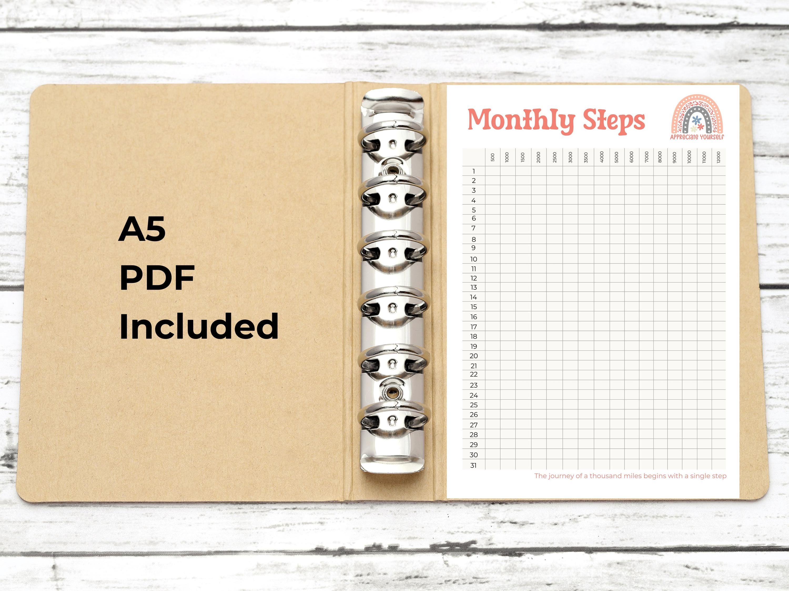 Step Tracker Printable Journal Page Planner Page Monthly Fitness ...