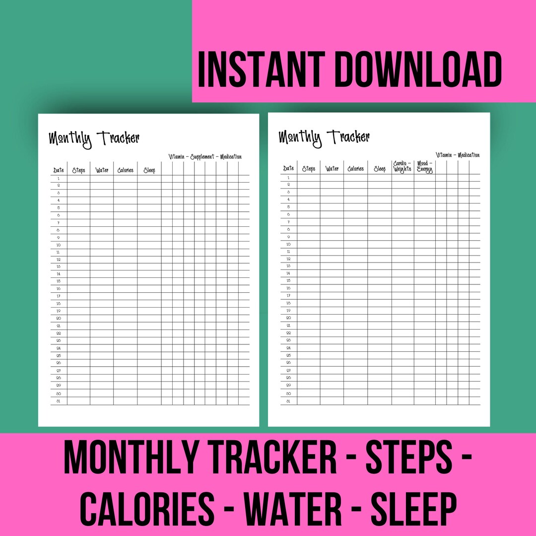 Habit Tracker Printable Monthly Tracker Step Tracker Journal Page ...