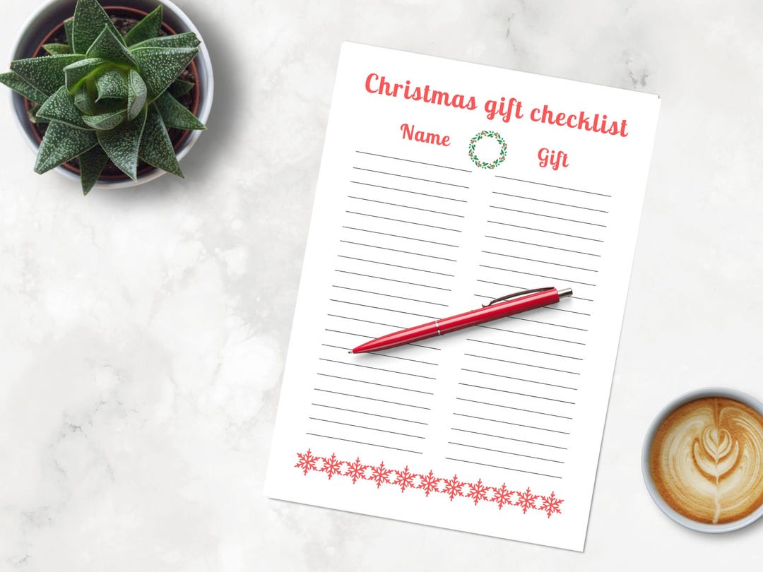 Printable Christmas Gift List for an Organized Christmas, Gift Shopping ...