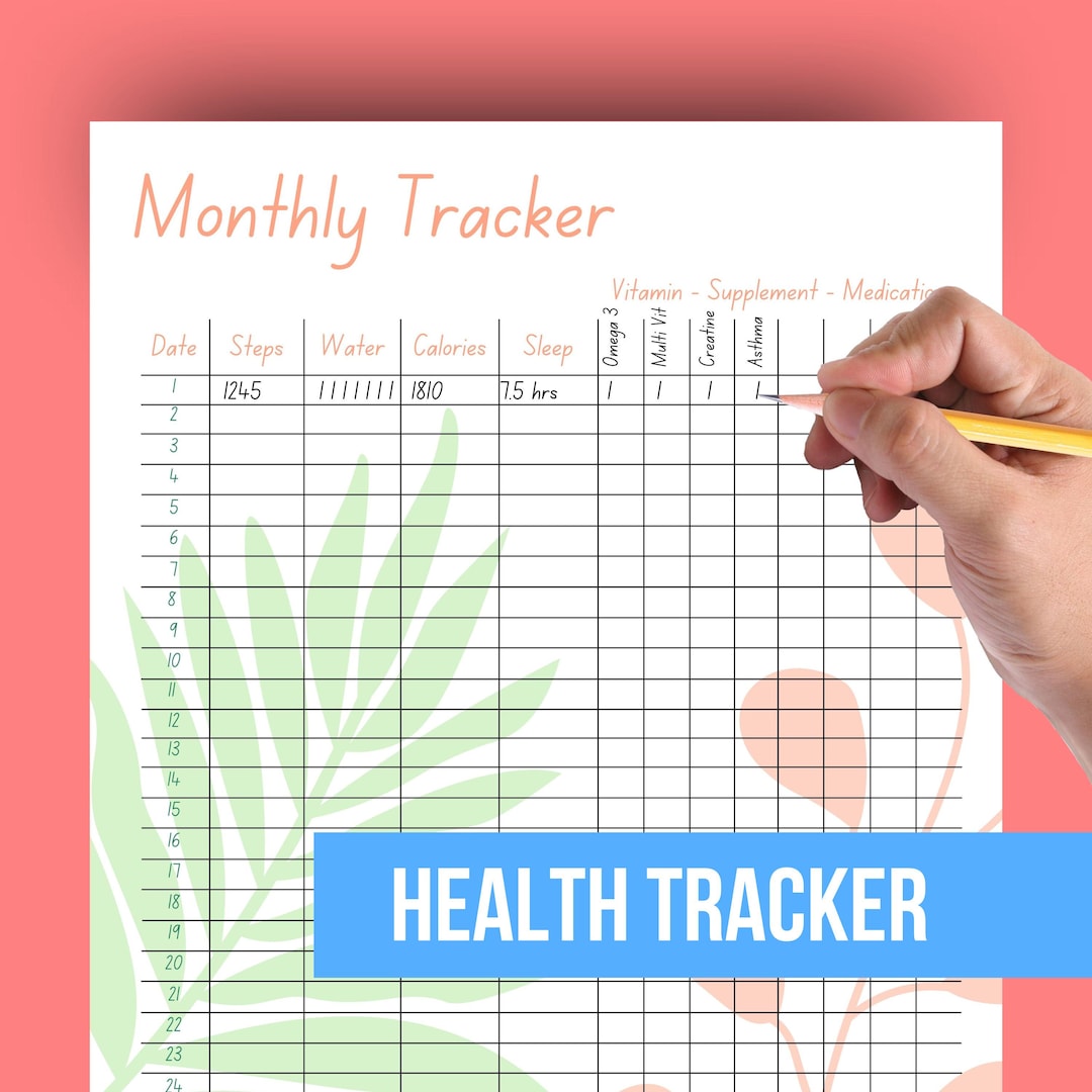 Habit Tracker Printable Monthly Tracker Step Tracker Journal Page ...