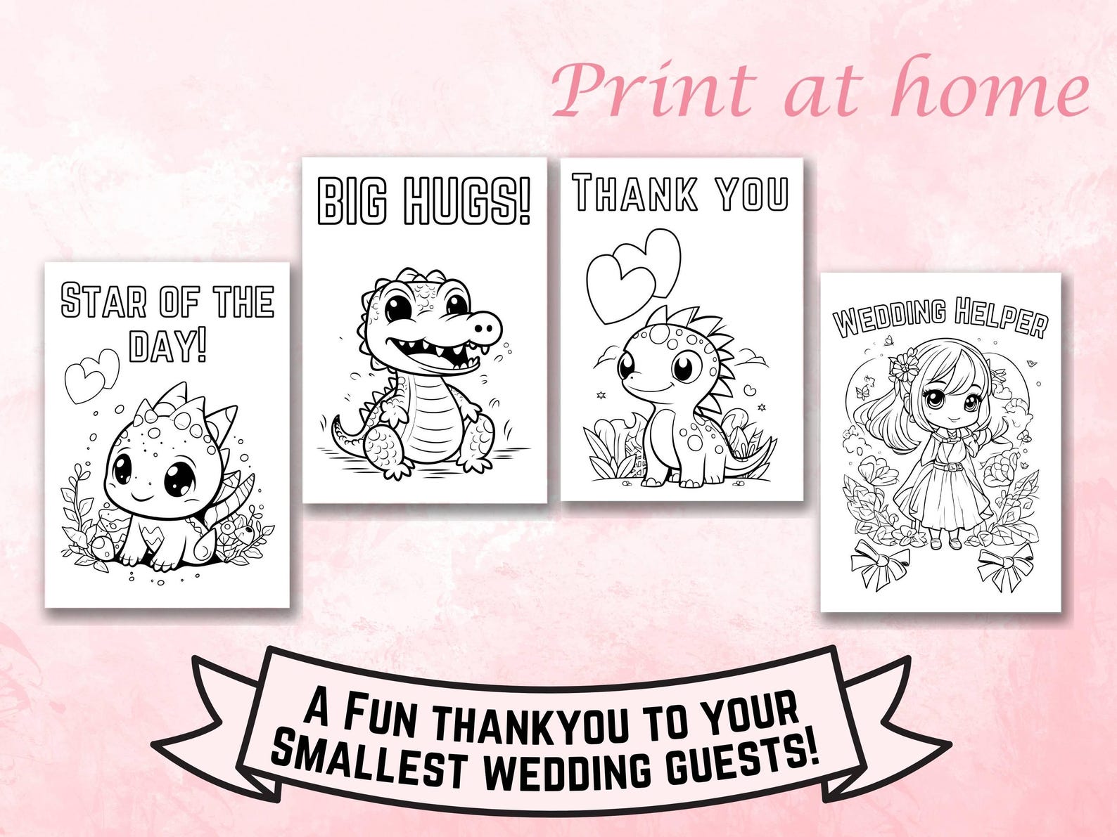Kids Wedding Coloring Book, Wedding Activity Book, Printable Flower ...