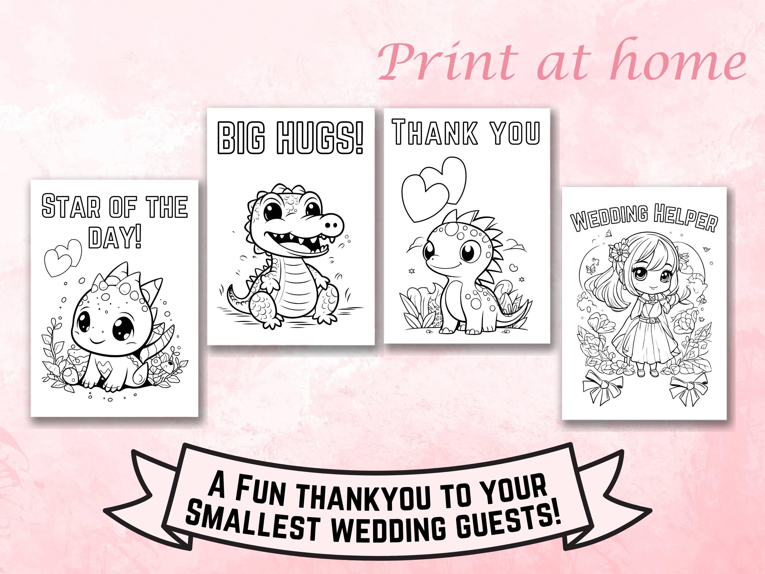 Kids Wedding Coloring Book, Wedding Activity Book, Printable Flower ...