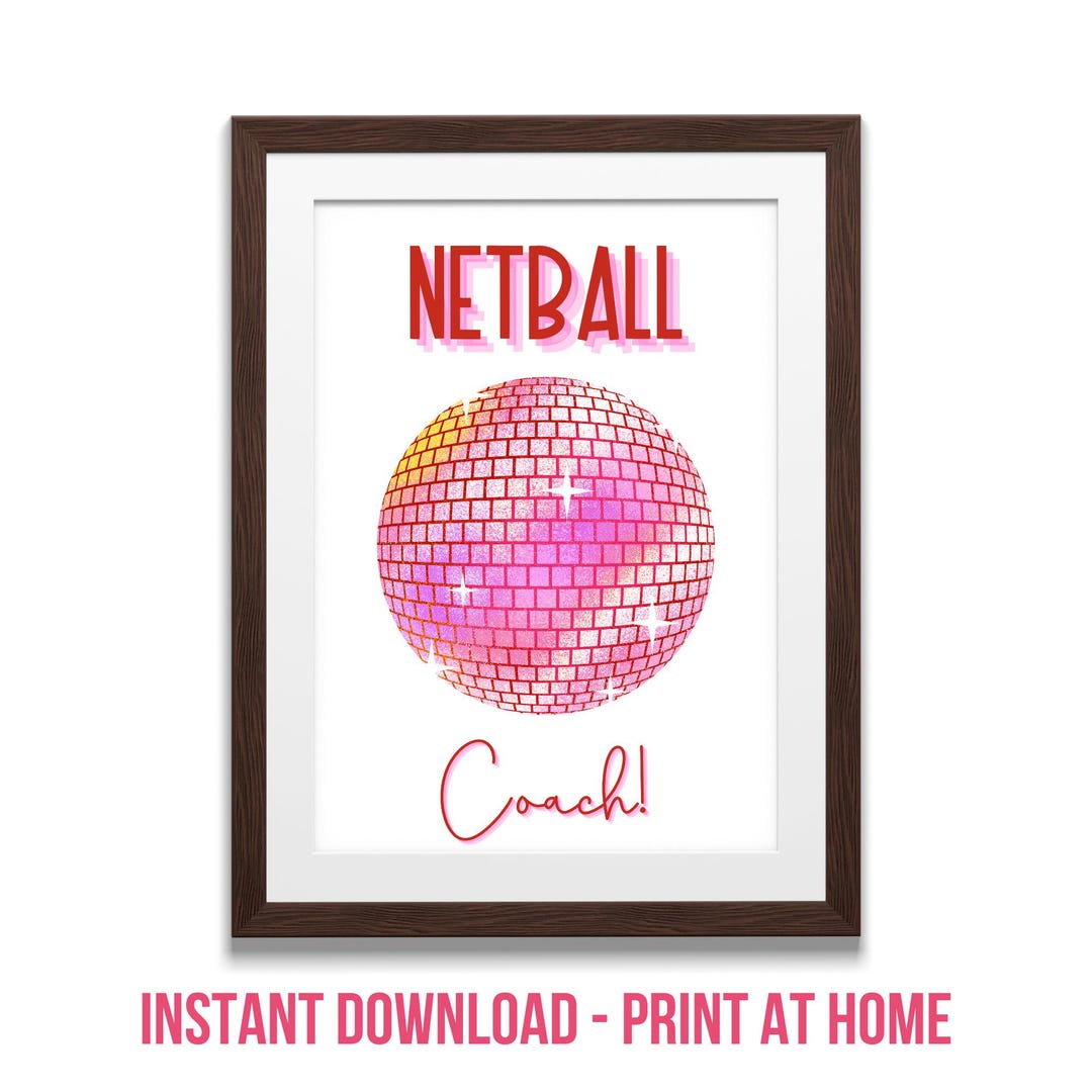 Netball Coach Gift Printable PDF Netball Coaching Net Ball Wall Art ...