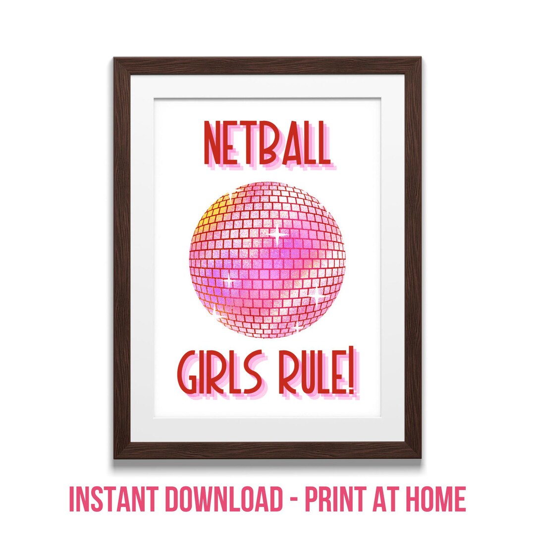 Netball Gift Printable PDF Netball Coach Gifts for Team Net Ball Wall ...