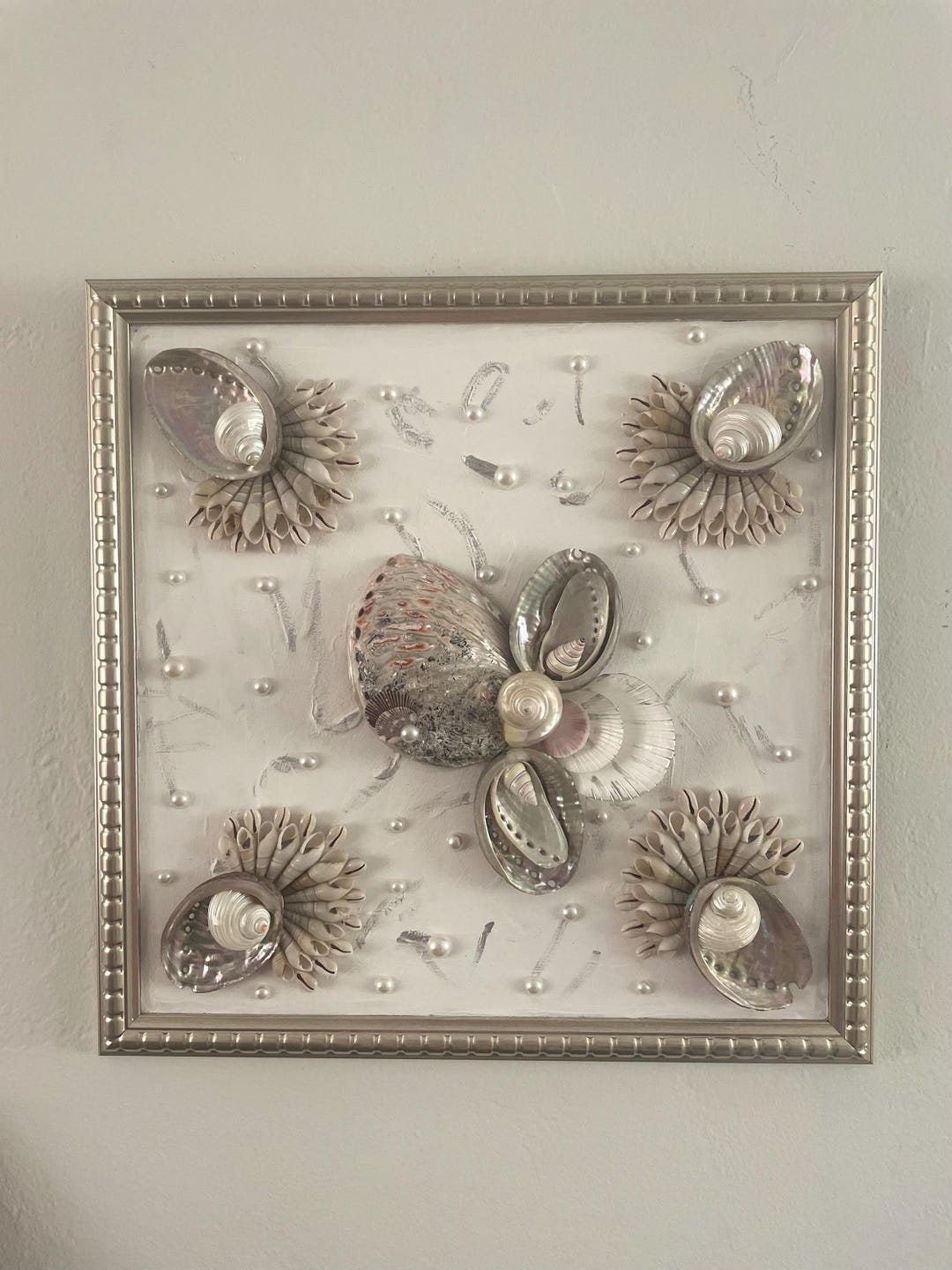 20'' & 20'' Handmade Wall Decoration With Abalone Shell, Framed for ...