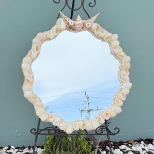Handcrafted Seashell Wall Mirror: Round Tropical Decor - 20 Inch - Etsy