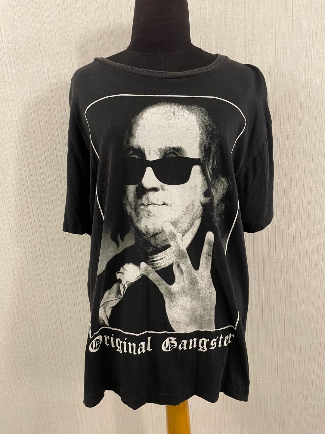 Vintage Modern Original Gangster Ben Franklin Photo Graphic T Shirt L ...
