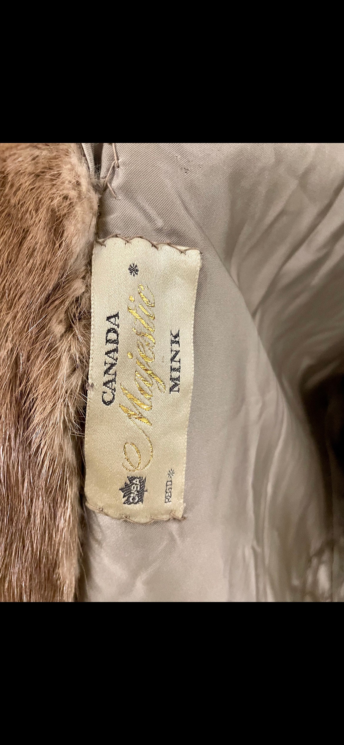 Vintage C1970/80s Luxury Canada Majestic Mink Label Belted Golden Mink ...