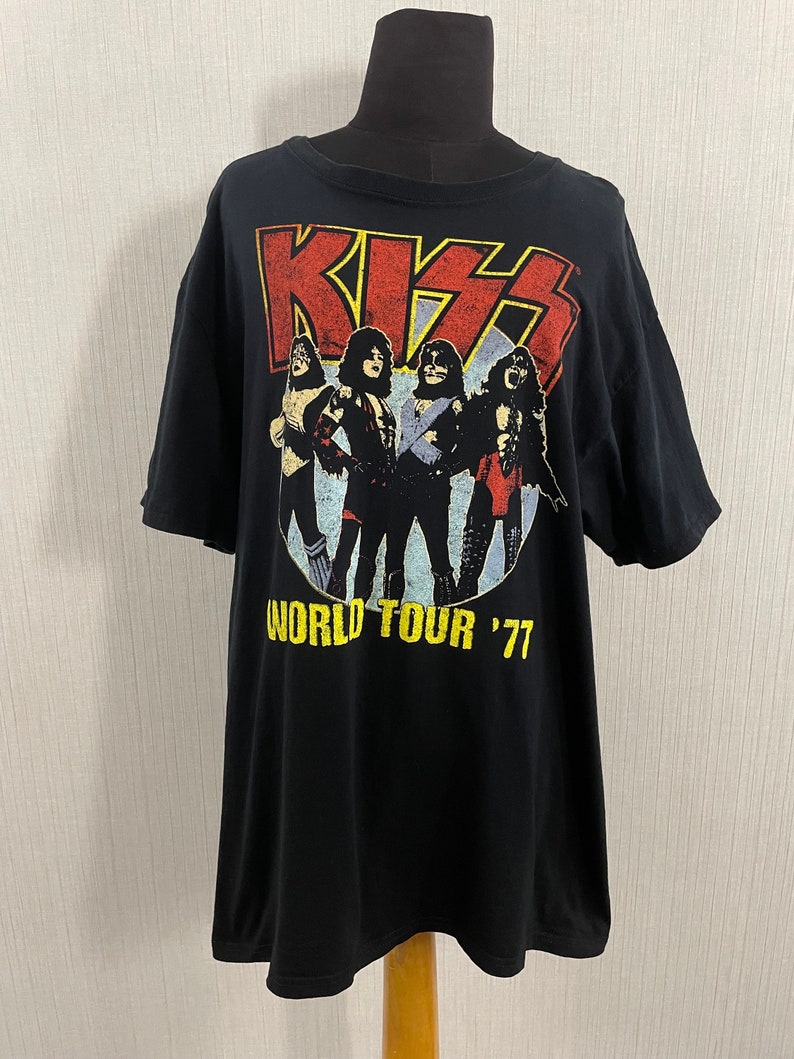 Vintage Y2K KISS World Tour ‘77 Band Members Graphic Print T Shirt L - Etsy