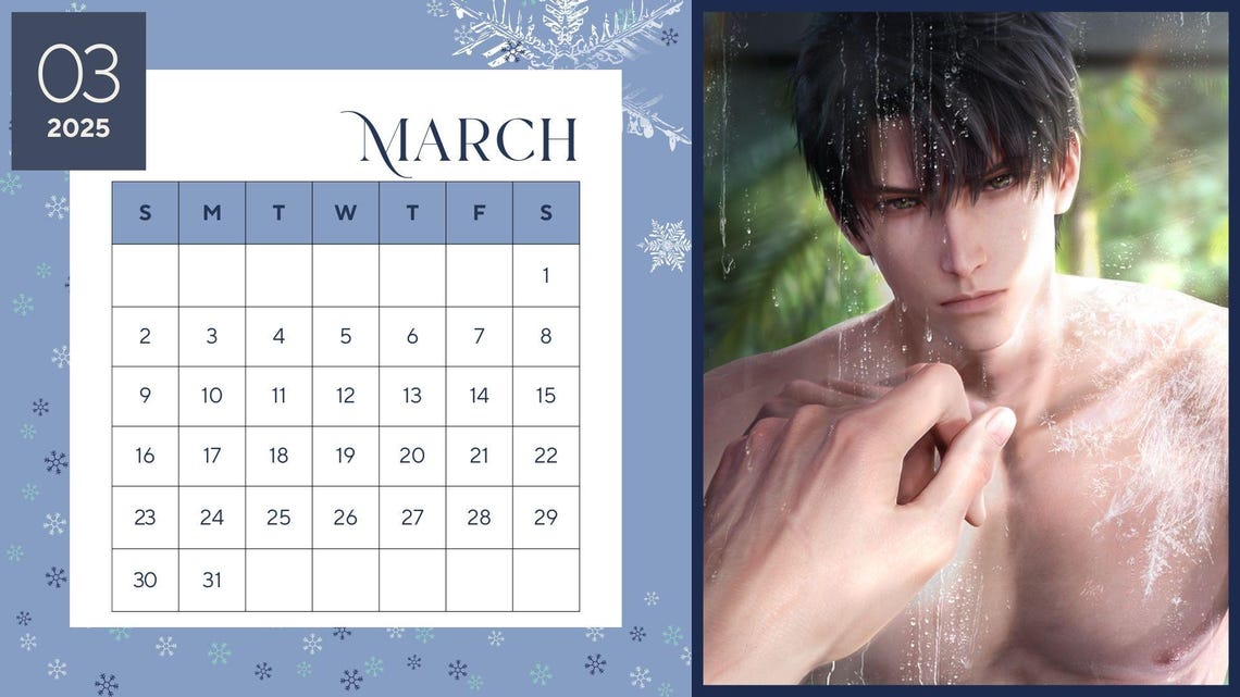 Love and Deepspace, Zayne, 2025 Calendar, Printable Calendar, Year ...