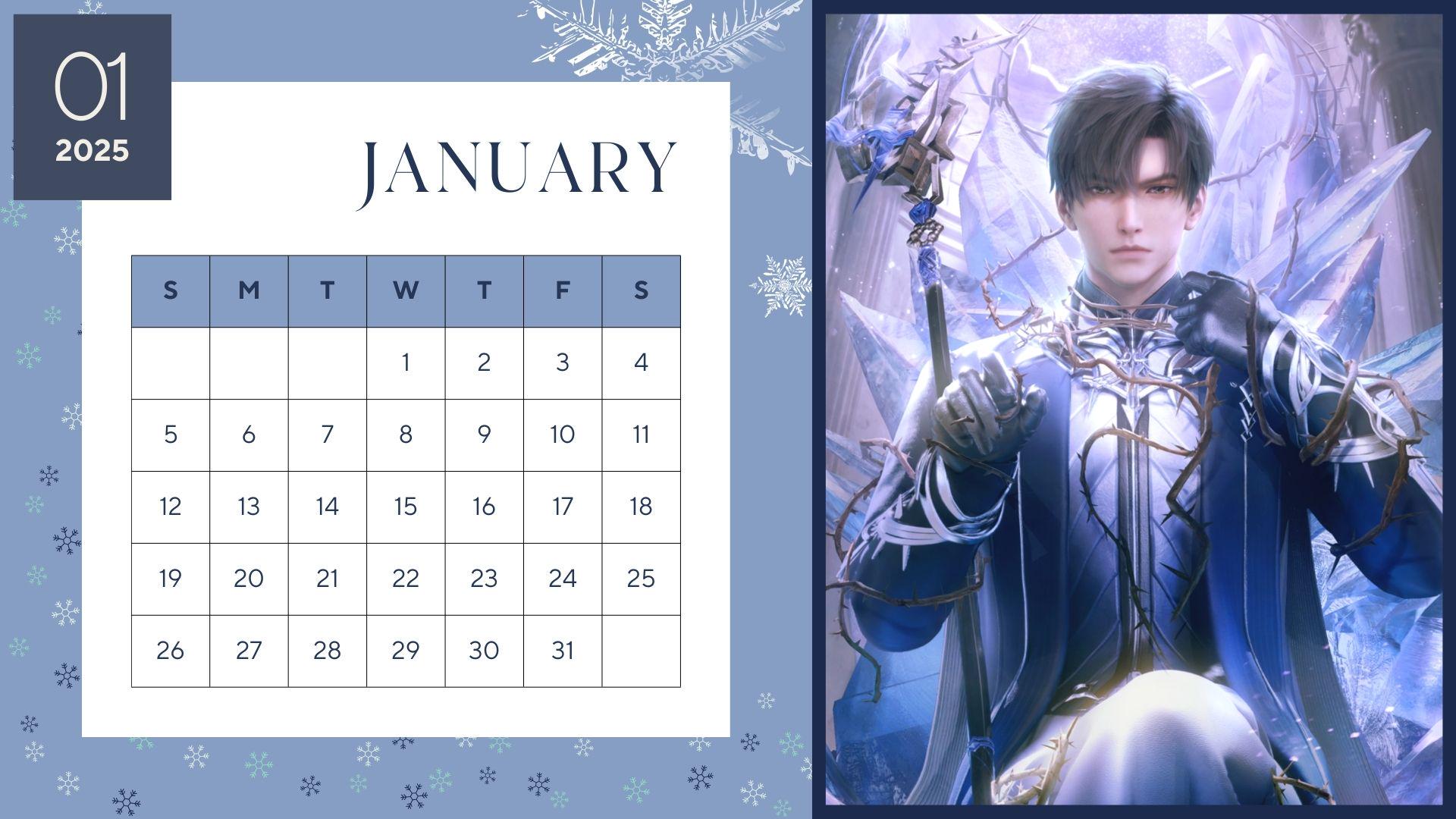 Love and Deepspace, Zayne, 2025 Calendar, Printable Calendar, Year ...