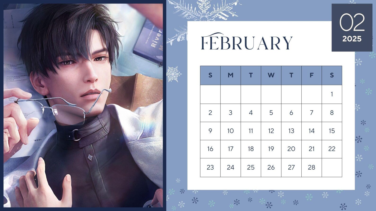 Love and Deepspace, Zayne, 2025 Calendar, Printable Calendar, Year ...