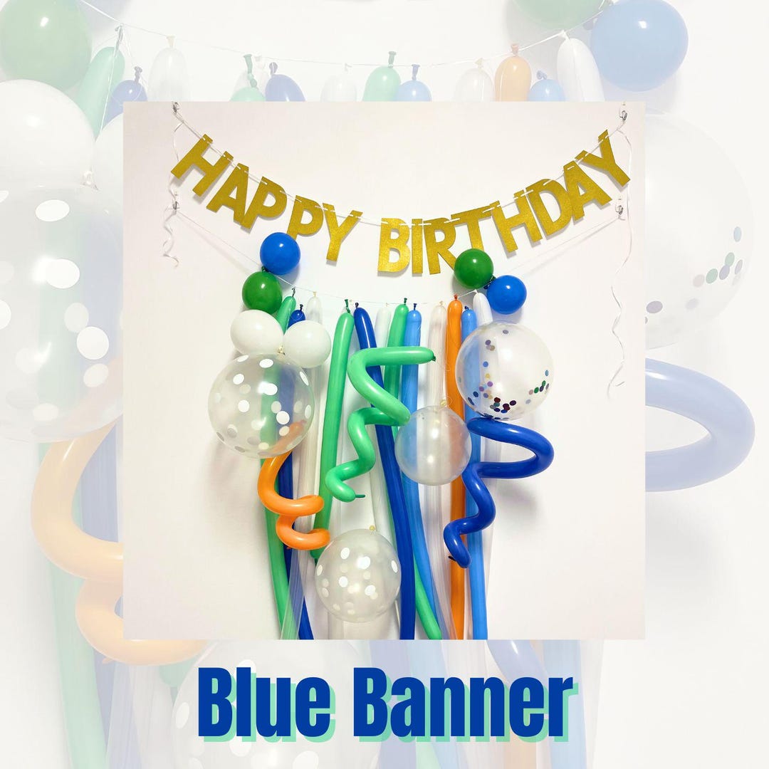 Happy Birthday Balloon Banner - Etsy