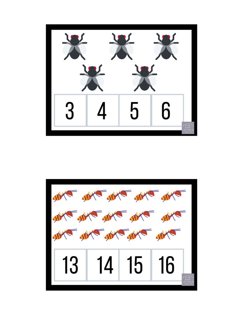 Insect Count and Clip Cards, Preschool and Kindergarten Resource ...