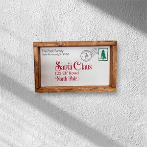 Personalized Santa Letter, Wood Sign, Farmhouse Sign, Wood Frame ...