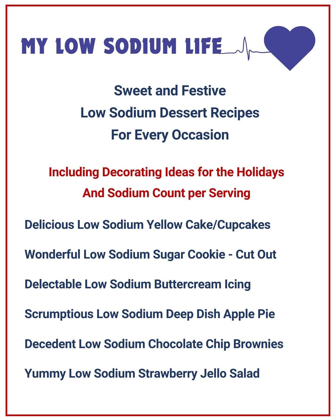 Sweet and Festive Low Sodium Dessert Recipes for Every Occasion - Etsy