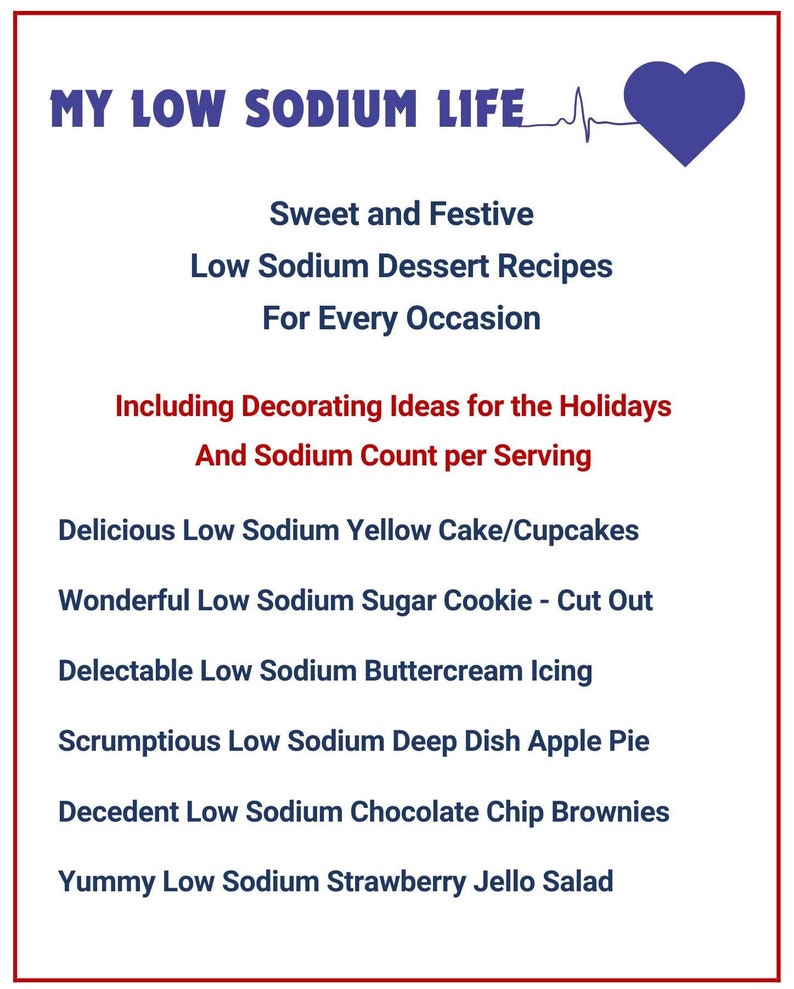 Sweet and Festive Low Sodium Dessert Recipes for Every Occasion - Etsy