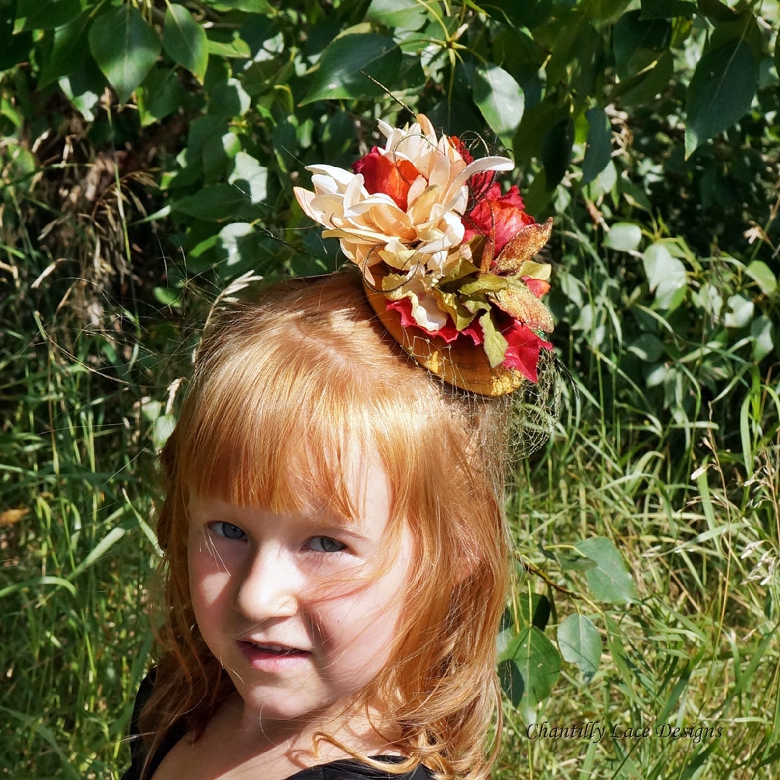 Autumn Rich Gold and Red Butterfly Girls Fascinator | Etsy