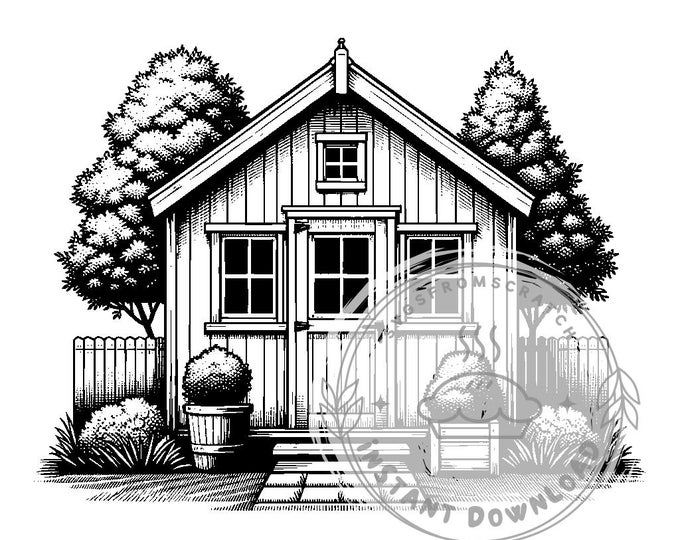 Shed Svg, Shed Clipart, Shed Png, Shed Dxf Logo, Housed Shed Vector ...