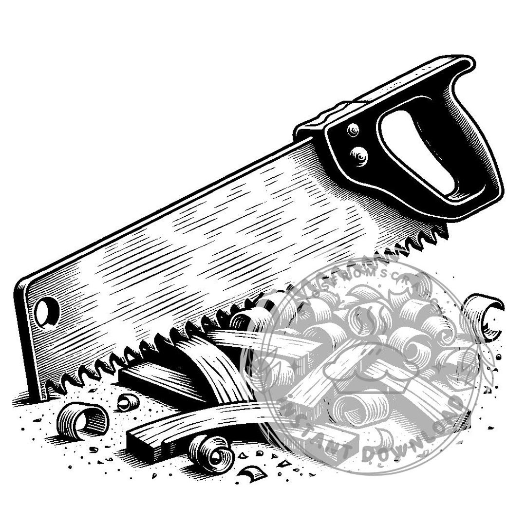 Hand Saw With Wood Shavings SVG Bundle - Etsy