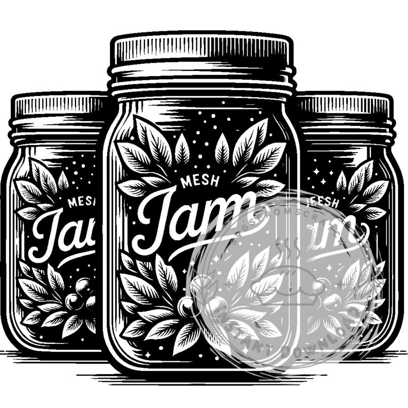 Mason Jars With Jam SVG Bundle - Etsy