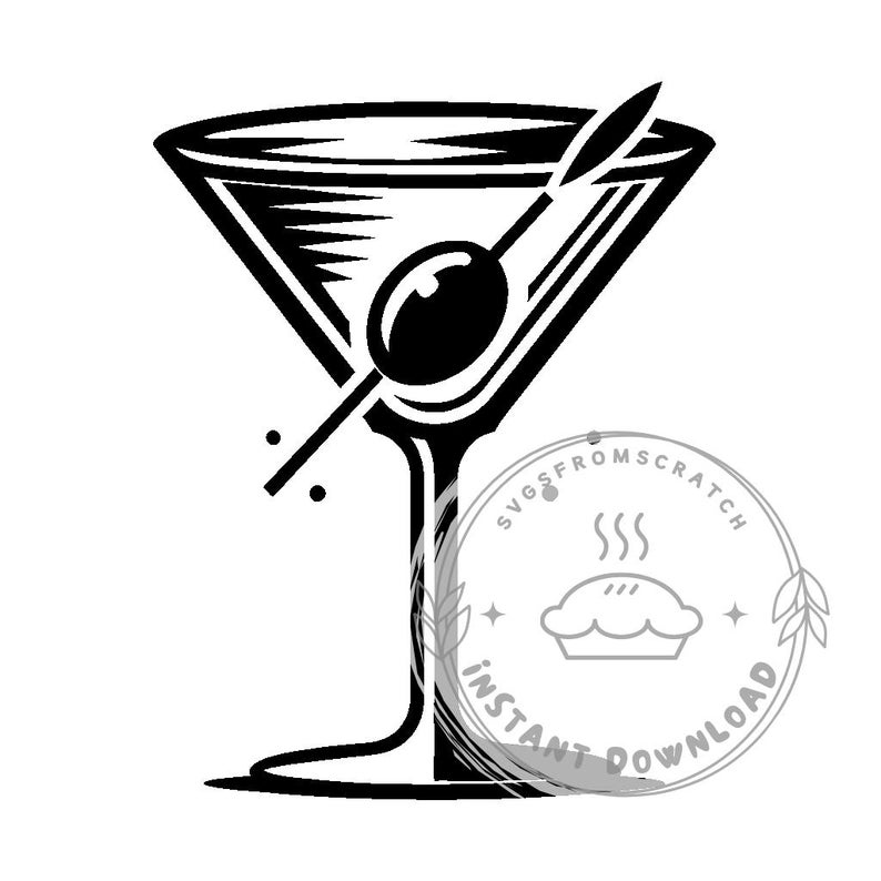 Martini Glass With an Olive SVG Bundle - Etsy
