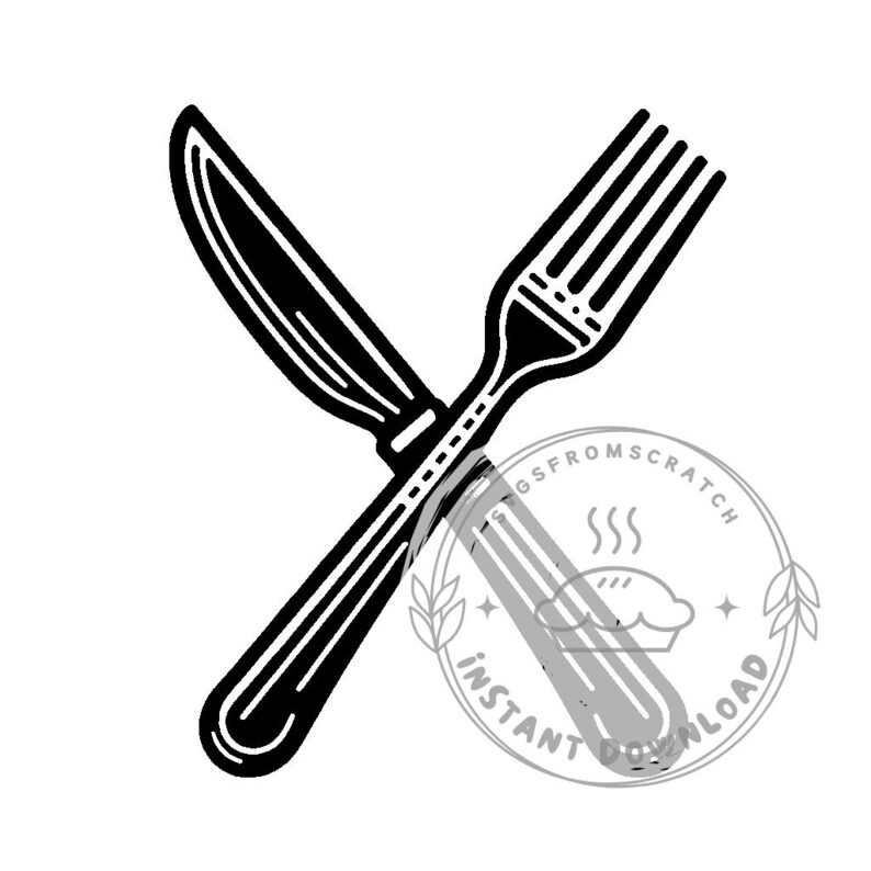 Fork and Knife Crossed SVG Bundle - Etsy