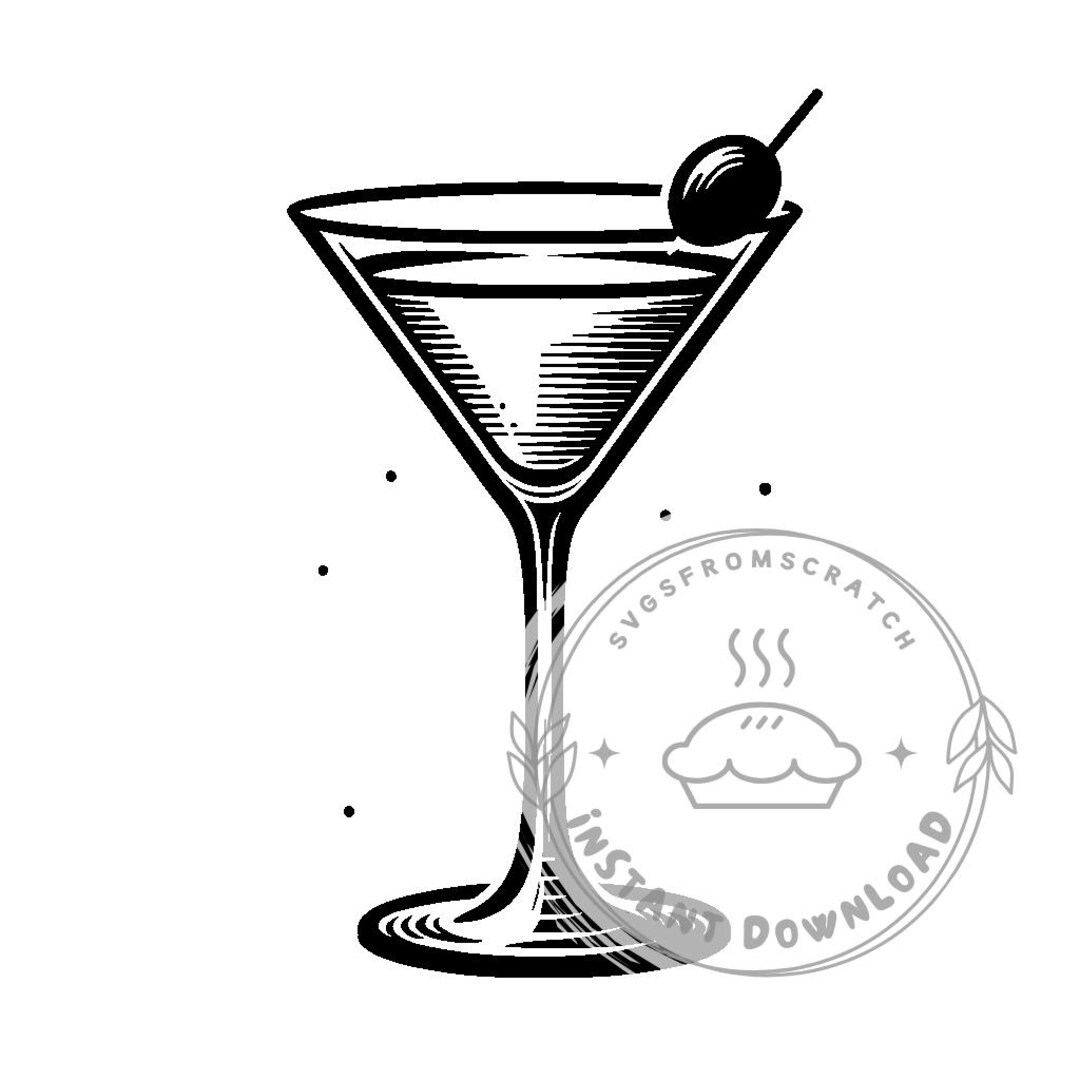 Martini Glass With an Olive SVG Bundle - Etsy