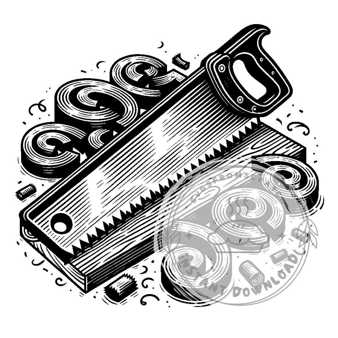 Hand Saw With Wood Shavings SVG Bundle - Etsy