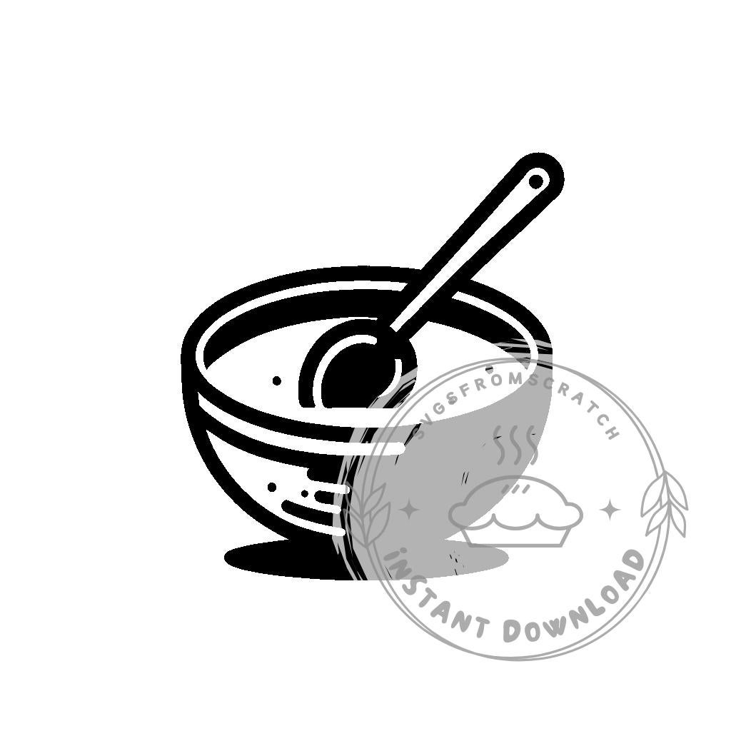 Mixing Bowl With Spoon SVG Bundle - Etsy