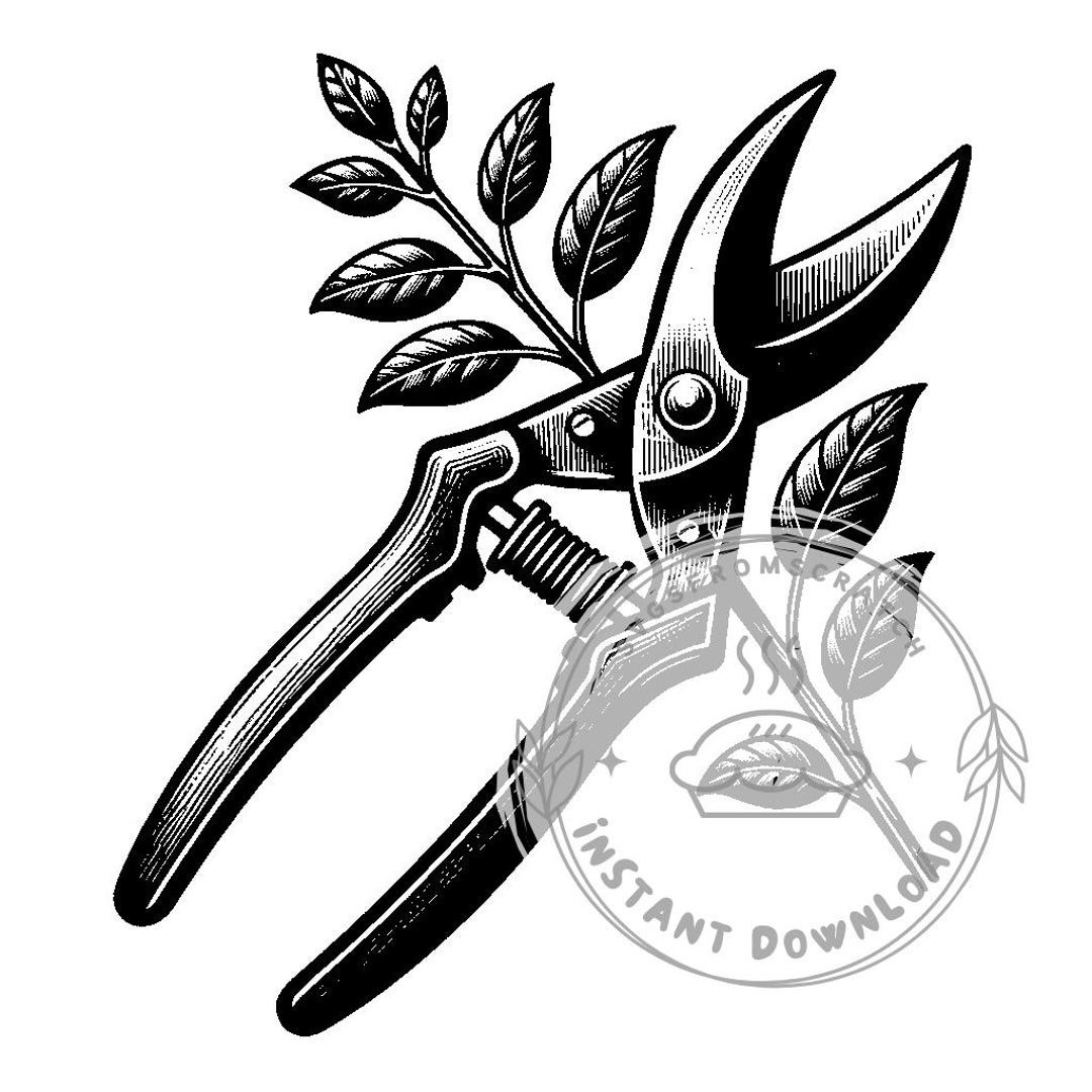 Pruning Shears Snipping Stem SVG Bundle - Etsy