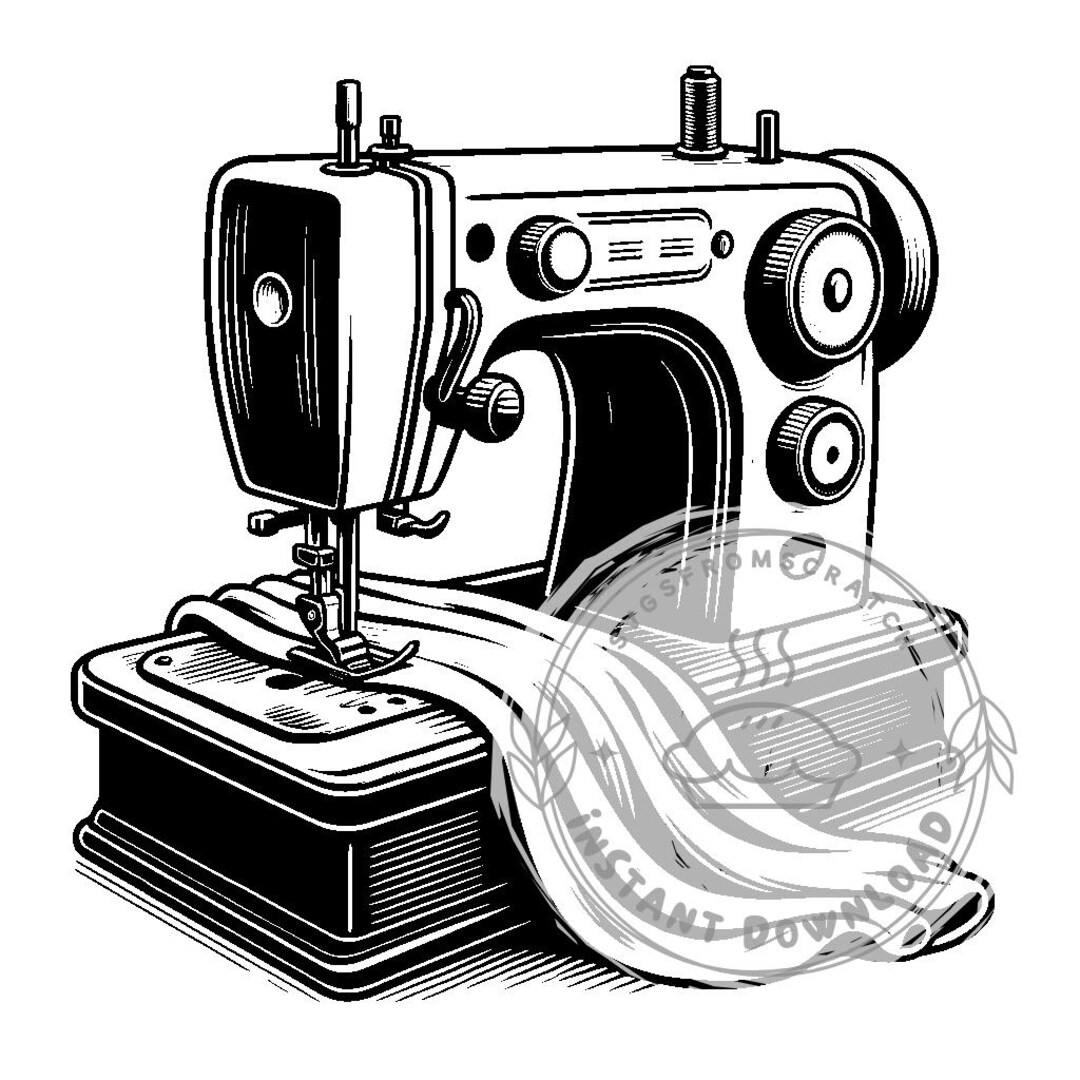 Sewing Machine With Fabric SVG Bundle - Etsy