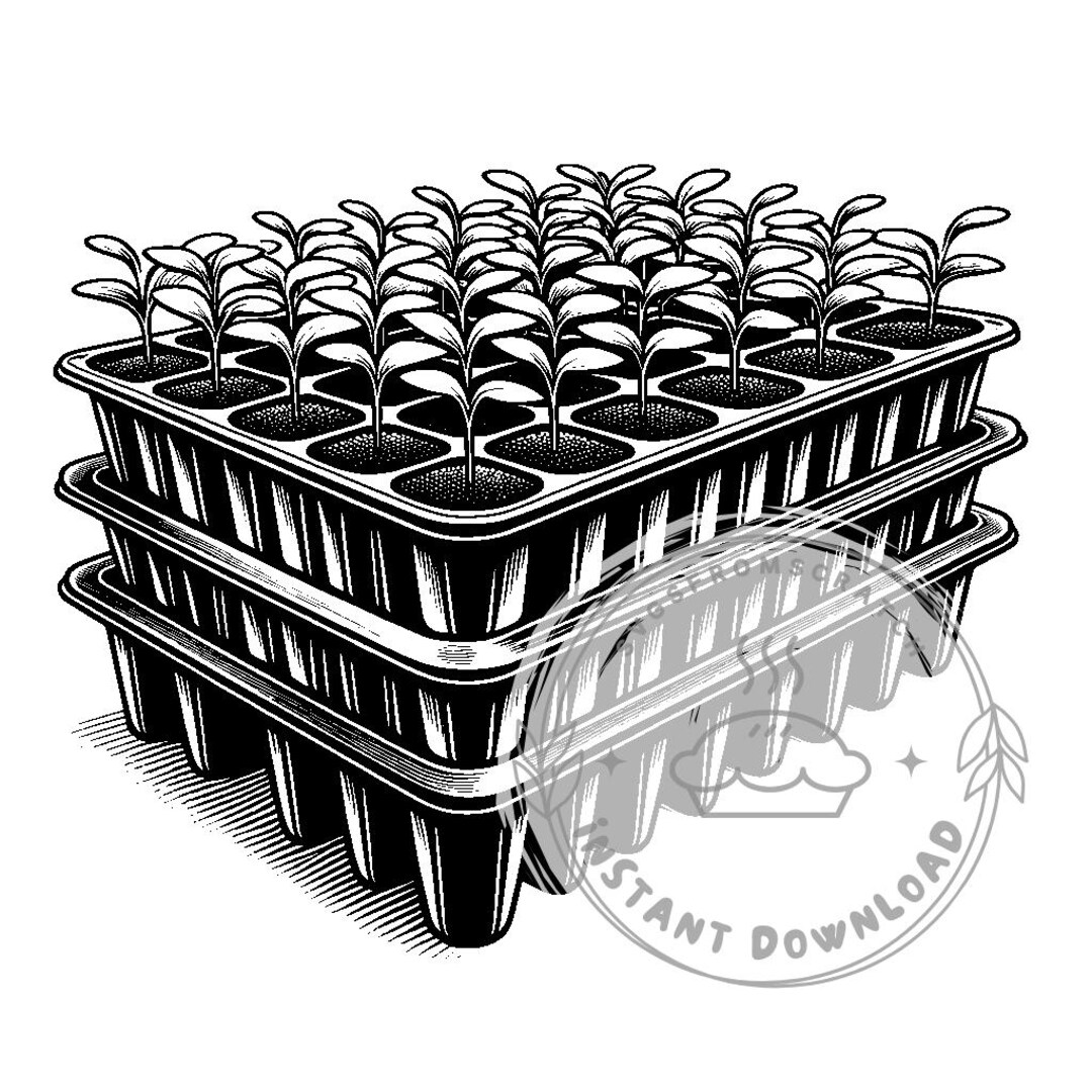 Seedling Trays SVG Bundle - Etsy
