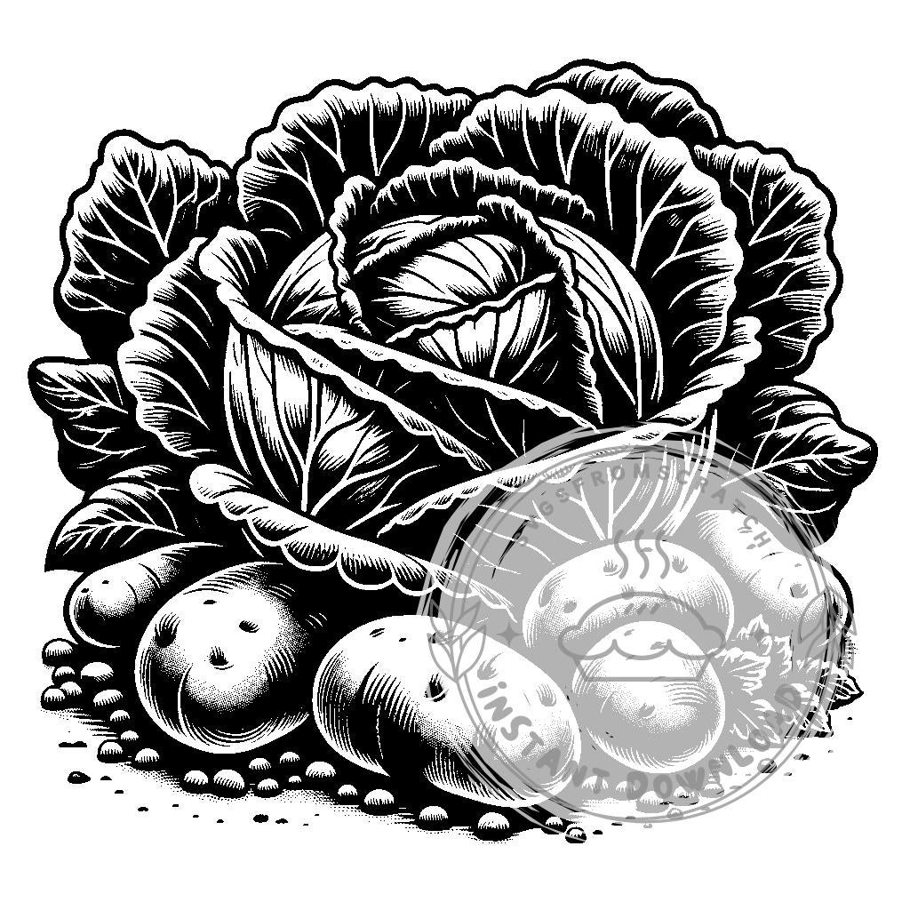 Cabbage and Potato Harvest SVG Bundle - Etsy