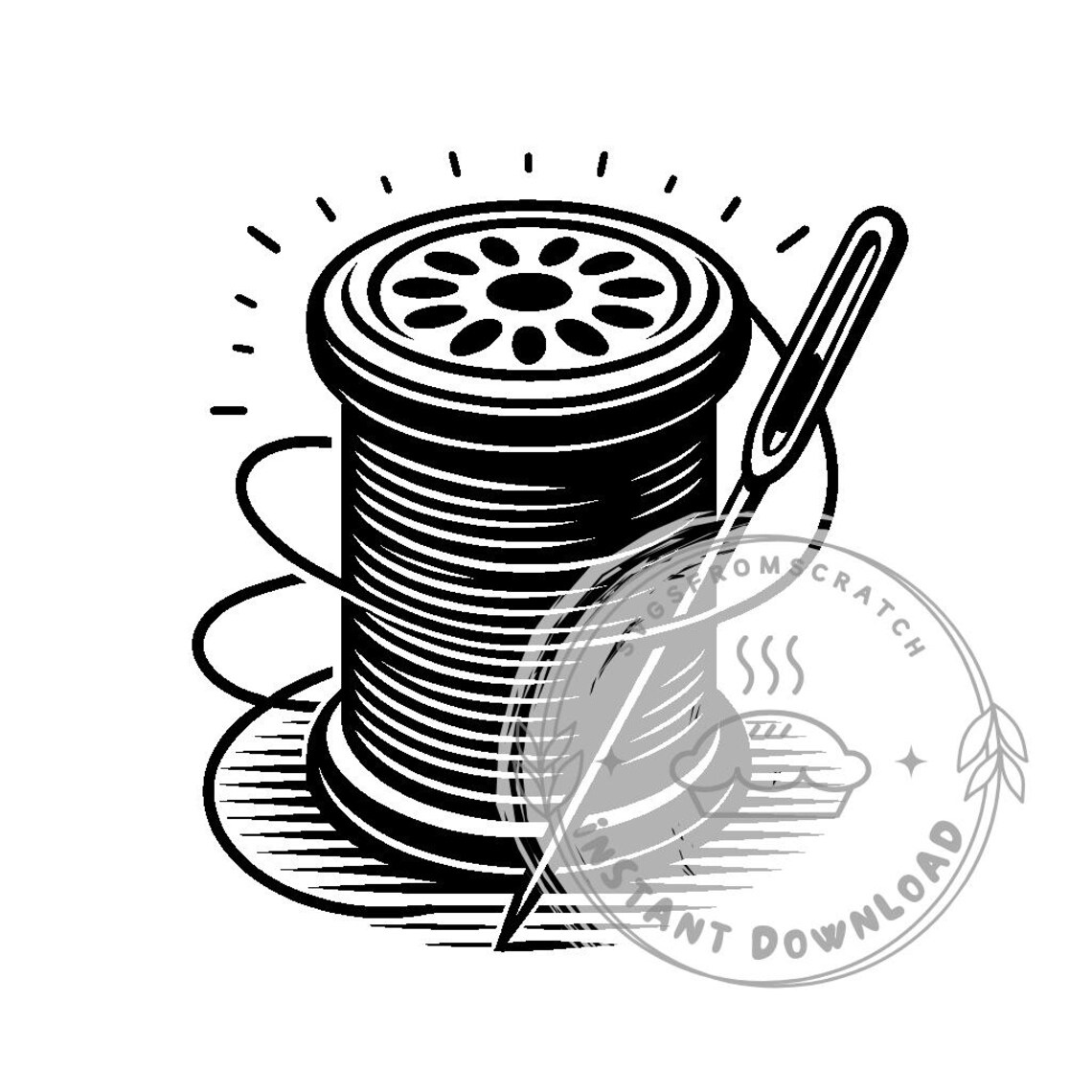 Thread Spool and Needle SVG Bundle - Etsy
