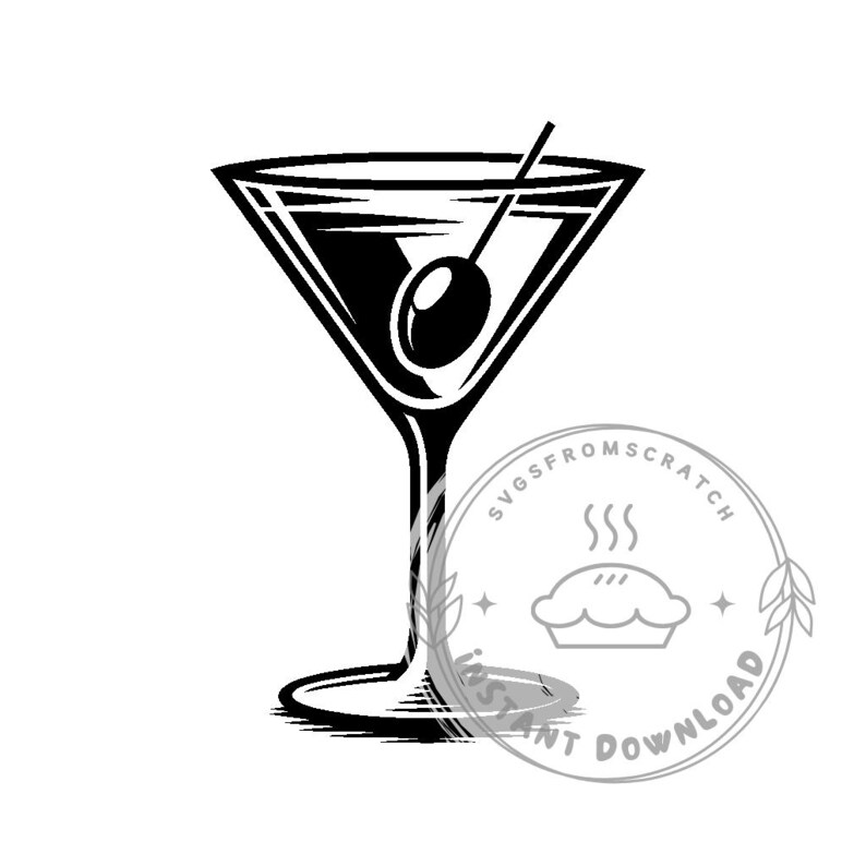 Martini Glass With an Olive SVG Bundle - Etsy