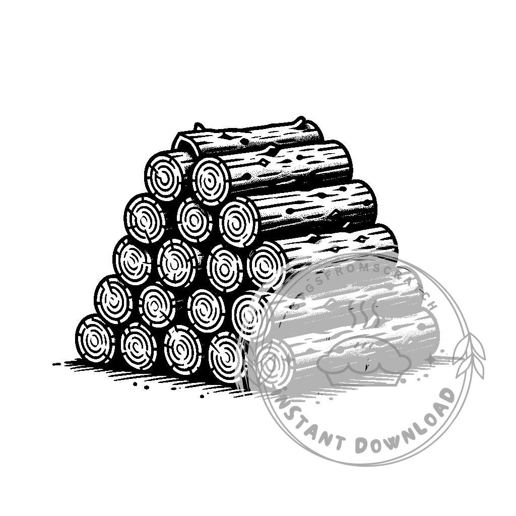 Firewood Stack SVG Bundle - Etsy