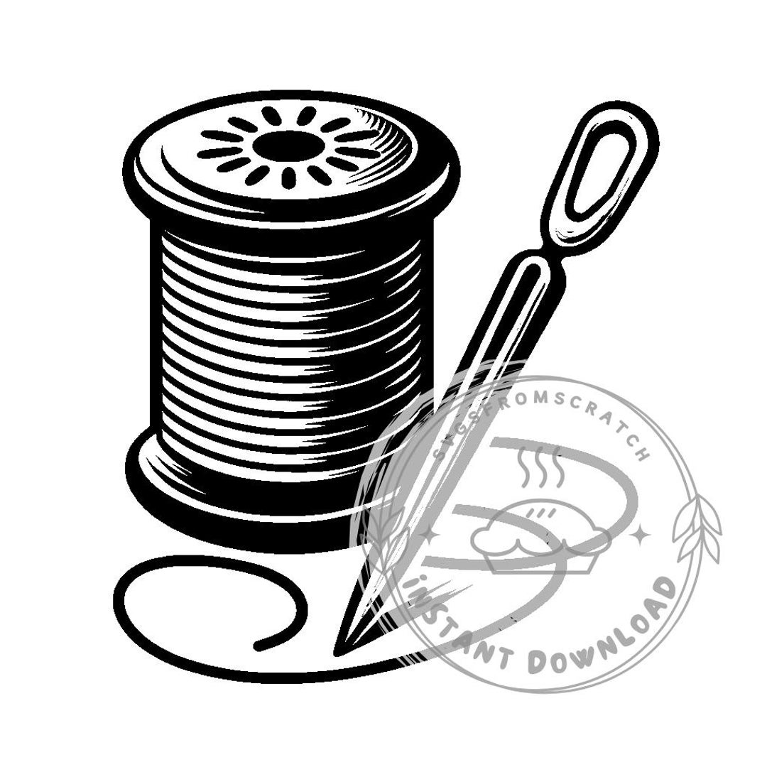 Sewing Needle and Thread Spool SVG Bundle - Etsy