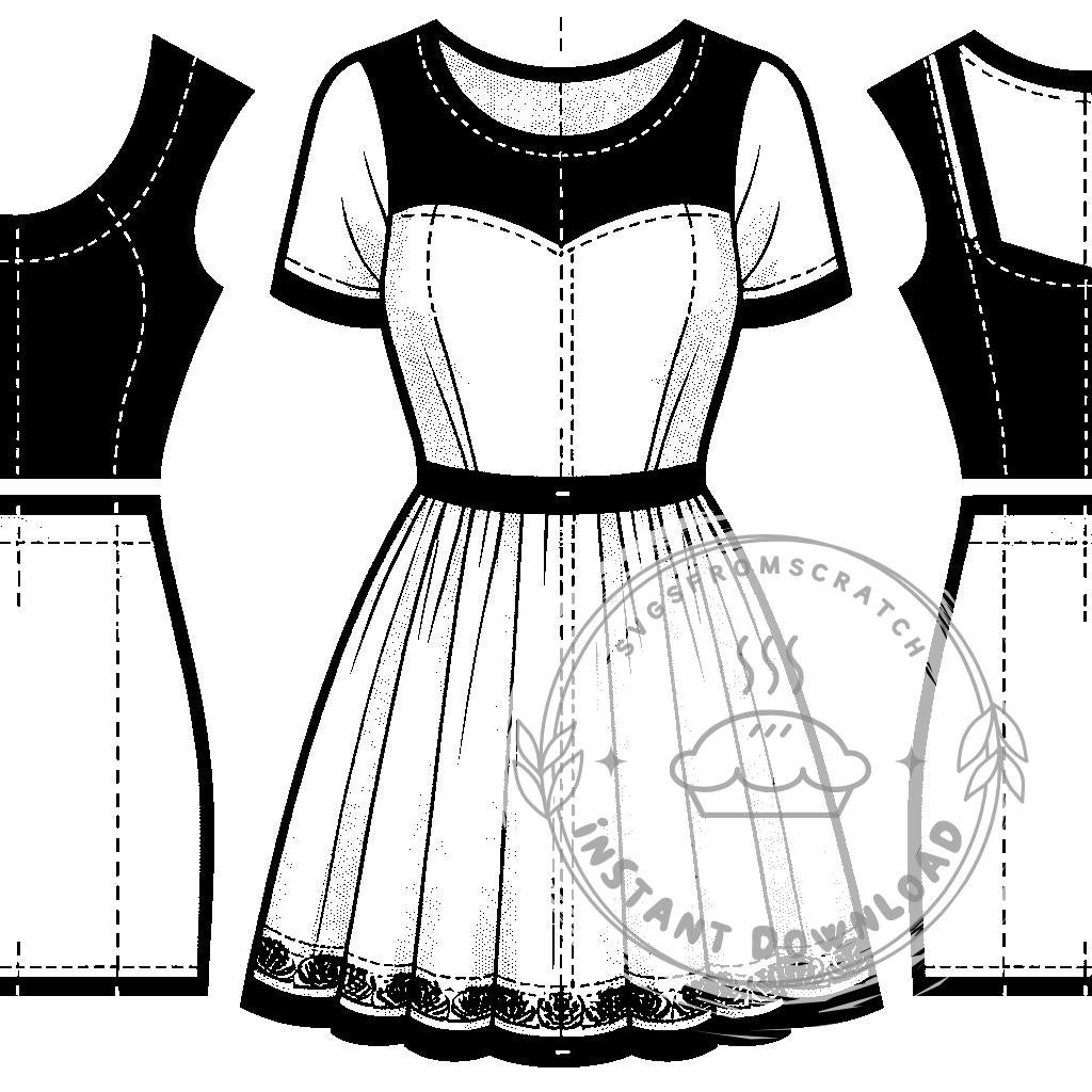 Dress Pattern Pieces Layout SVG Bundle - Etsy